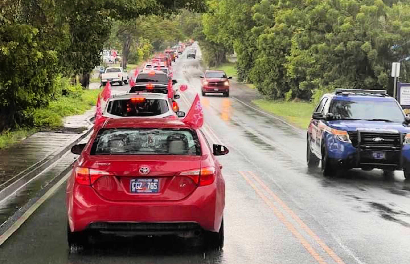 Bryan Roach Campaign Turns Rain Into 'Wet Fete' With Massive Motorcade ...