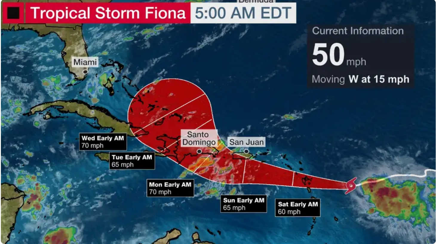 Slight Increase in Strength Projected For Fiona; Storm to Reach USVI ...