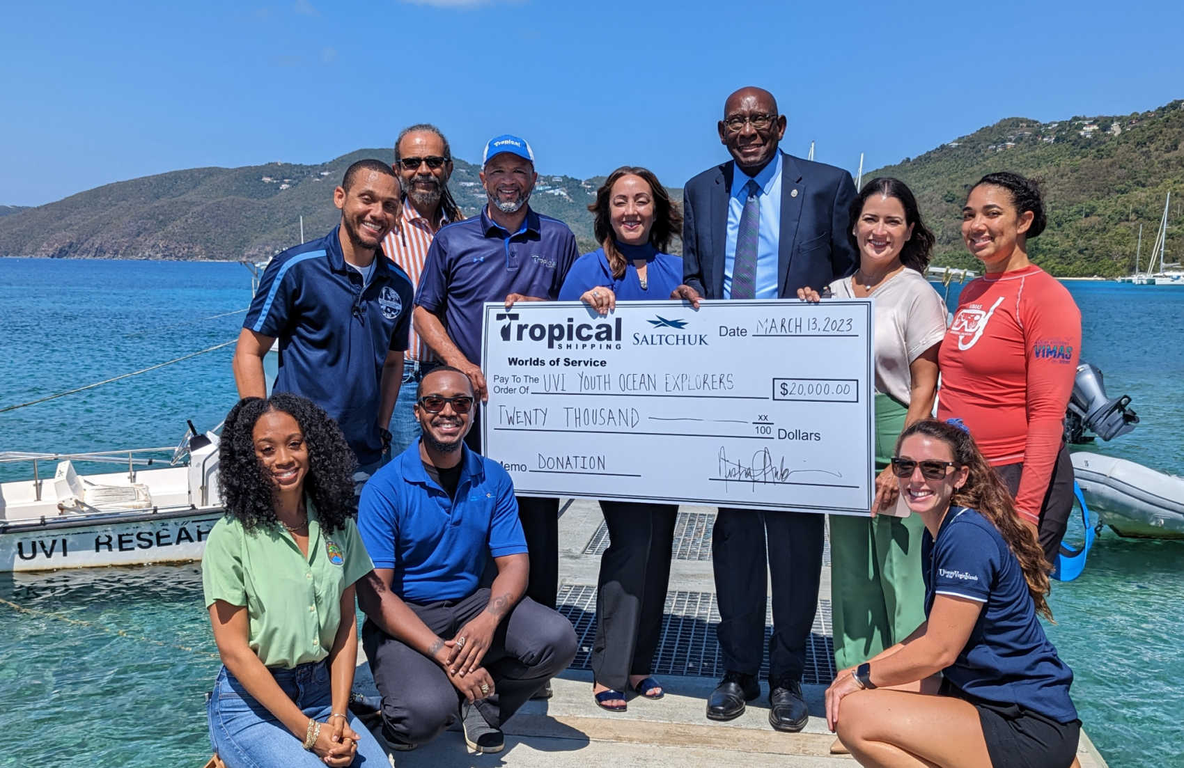 Tropical Shipping Presents UVI With $20,000 Donation to Support Youth ...