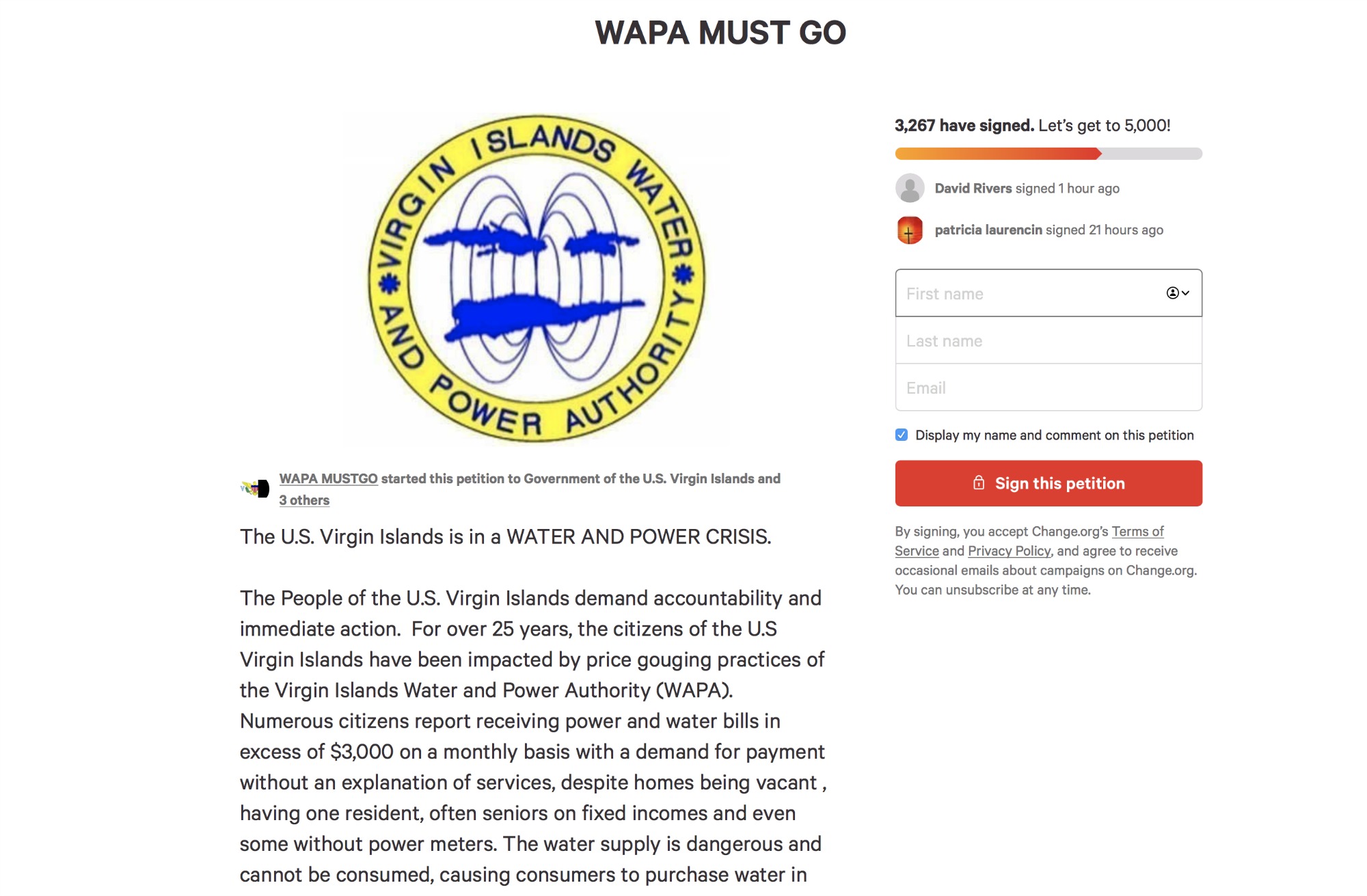 Citizens' Calls for Government Action Over WAPA Rates and Service ...